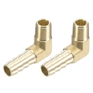 Brass Hose Barbed Fitting Elbow Male Thread Right Angle Pipe Connector ...