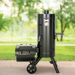 MAISON ARTS Extra Large Charcoal Vertical Smoker Grill & Offset Smoker ...