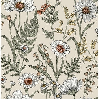 Spring Meadow Cream Peel and Stick Wallpaper - Bed Bath & Beyond - 40903639