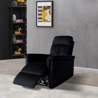 Velvet Upholstered Recliner with Simple Reclining Pull Device for ...