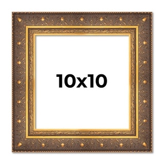 10x10 Frame Vintage Gold Solid Wood Picture Frame | 2.5 Inch Moulding ...