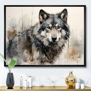Designart "Wolf Lone Wanderer" Animals Wolf Framed Wall Art Living Room ...