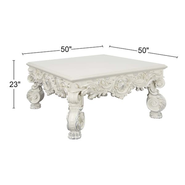 Traditional Square Coffee Table with Intricate Carvings Detailing in ...