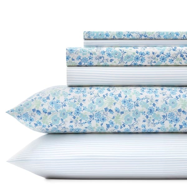 Laura Ashley Mixed Print Cotton 6 Piece Sheet Sets - Bed Bath & Beyond ...