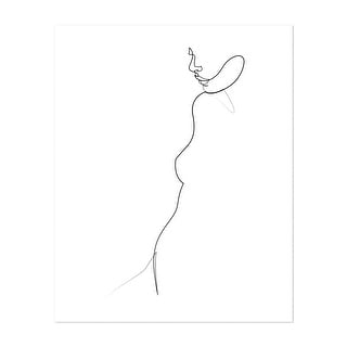 Dainty Line Drawing Black White Feminine Figurative Art Print/Poster ...