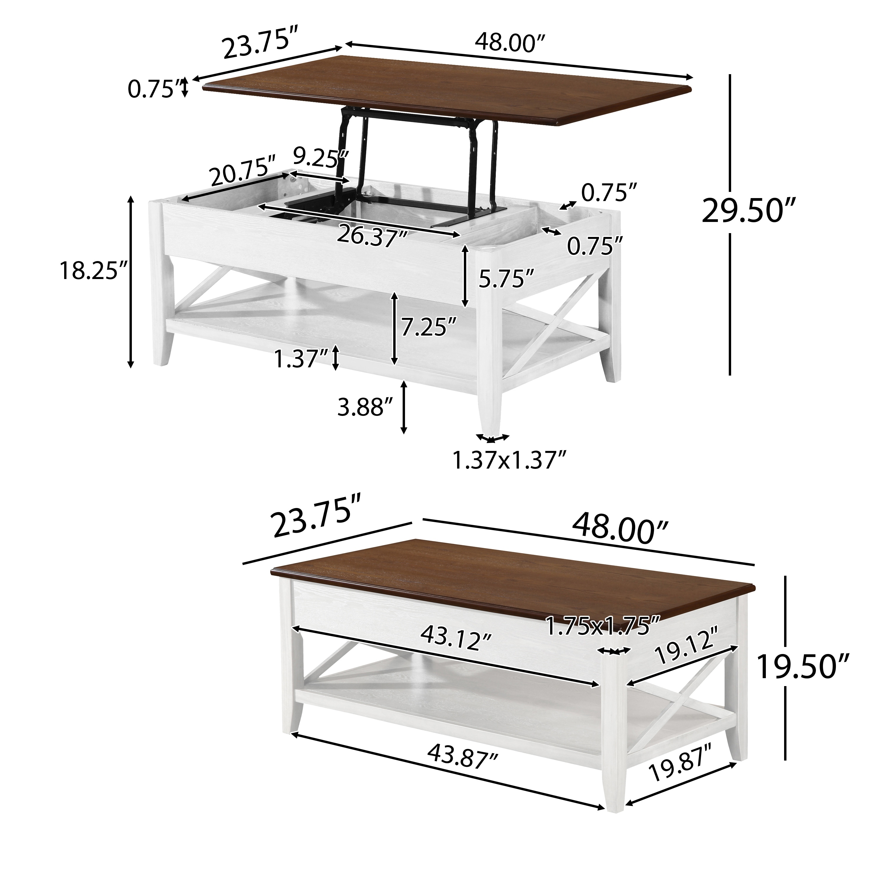Decatur farmhouse lift top coffee table store