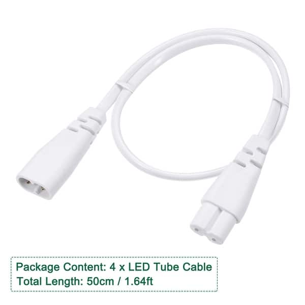 T5 T8 LED Tube Connector Cable 2 Pin 50CM Male to Female Extension Cord ...