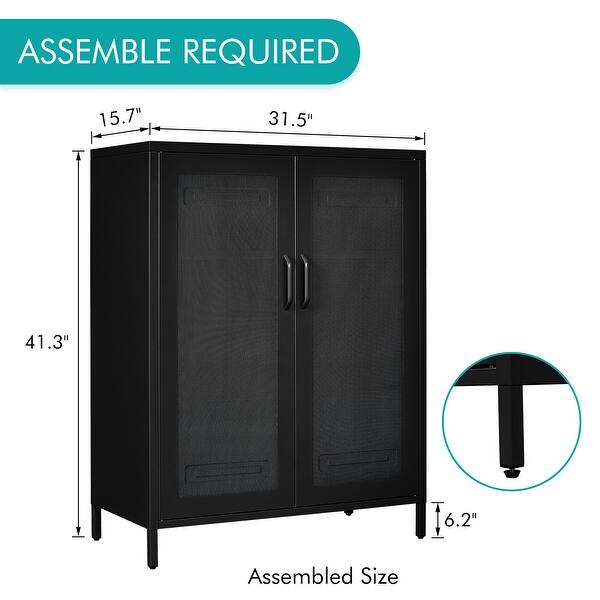 Metal Side Cabinet Storage Cupboard Sideboard Design with 2 Doors ...
