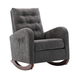 Modern Dark Gray High Back Armchair, High Back Rocking Chair Armchair ...