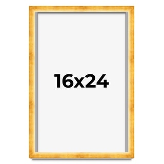 16x24 Shadow Box Frame Gold | 1.625 Inches Deep Real Wood Traditional ...