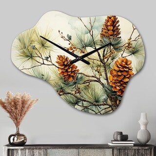 Designart - Pine Tree Pine Beauty II - Tree Pine Large Wall Clock in ...