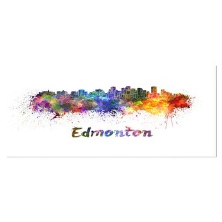 Designart 'Edmonton Skyline' Cityscape Metal Wall Art - Bed Bath ...