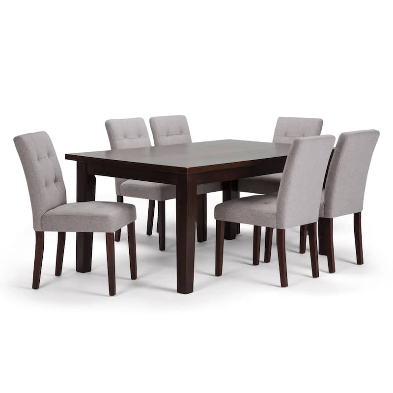 WYNDENHALL Jefferson Contemporary 7 Pc Dining Set with 6 Upholstered ...