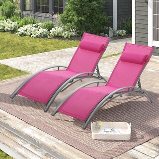 Zenova 2 Sets of Adjustable backrest iron Frames Outdoor recliners ...
