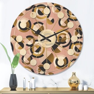 Designart 'Circular geometric shapes retro pattern' Mid-Century Modern ...