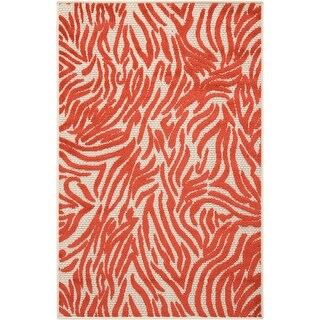 3' x 4' Red Zebra Pattern Indoor Outdoor Area Rug - 6' x 7' - Bed Bath ...