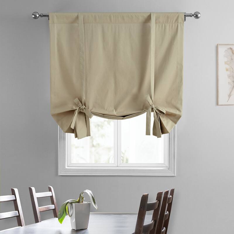 Exclusive Fabrics Solid Cotton Tie-Up Window Shade (1 Panel ...