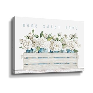 Home Sweet Home Roses Gallery Wrapped Canvas - Bed Bath & Beyond - 35802479