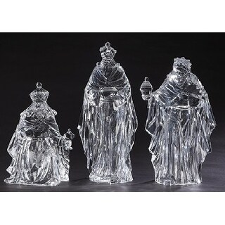 3-Piece Icy Crystal 3 Kings Christmas Nativity Figures, 15" - Bed Bath ...