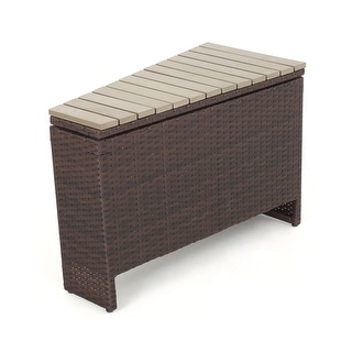Roomfitters Outdoor Wicker Storage Bench with Lift-Top Design, Weather ...