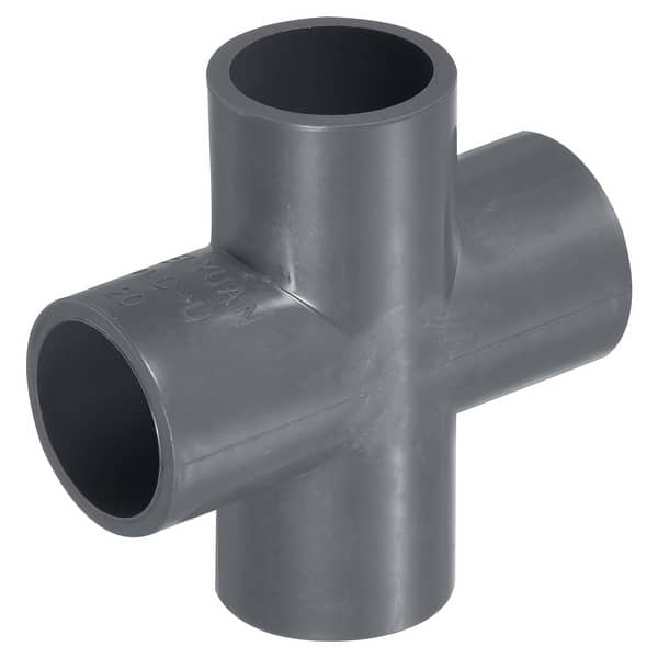 0.8" PVC Water Pipe Fittings 4 Way Tee Cross Joint Connectors Adapters ...