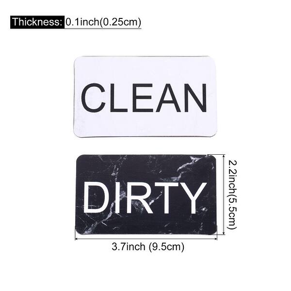 Dishwasher Magnet Clean Dirty Sign Rectangle Black White Version ...