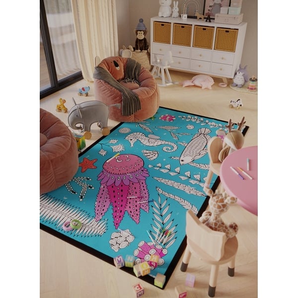 underwater theme rug