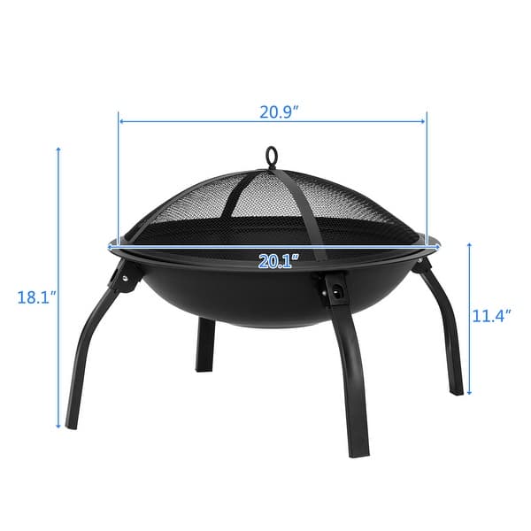 22 inches Foldable Iron Brazier Wood Burning Fire Pit - Bed Bath ...