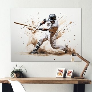 Designart "Baseball Minimal Swing I" Sports Wall Art Prints - Bed Bath ...