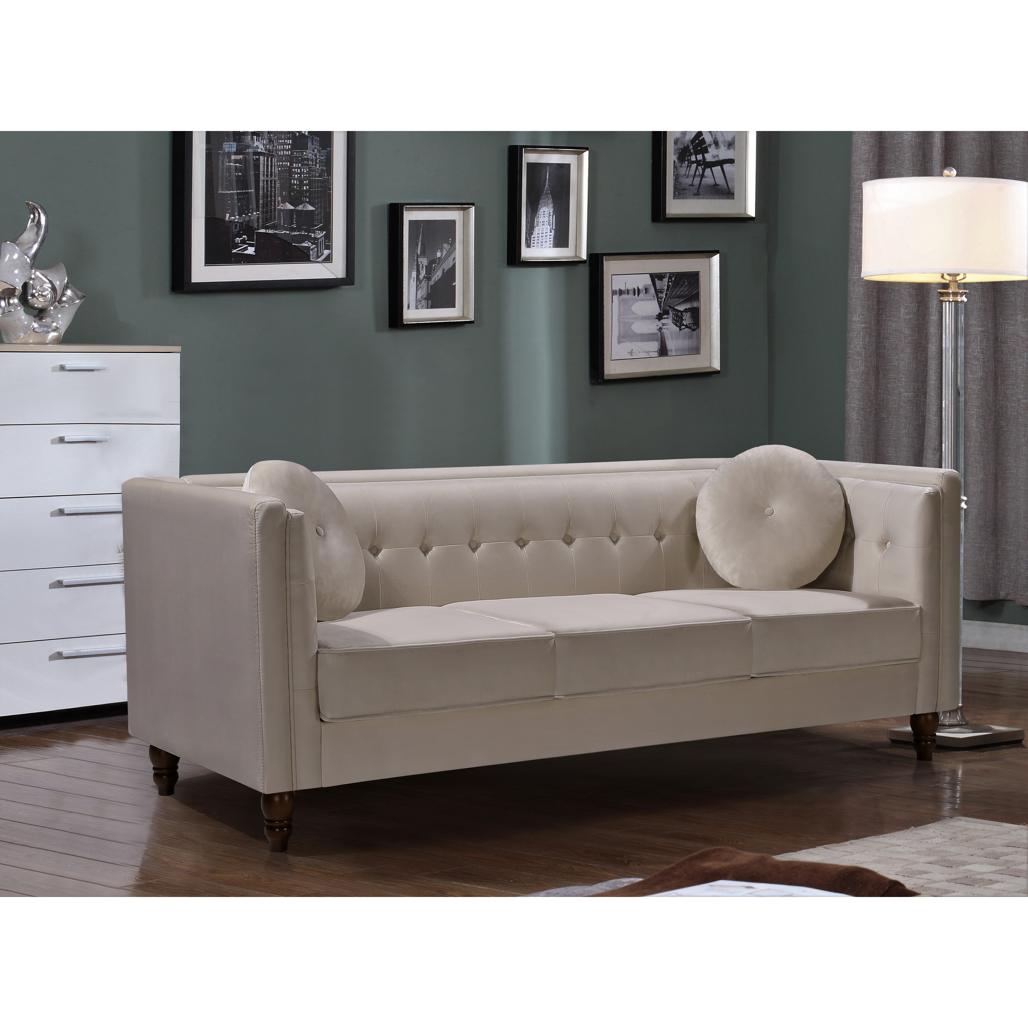 Roberta Velvet Chesterfield Sofa Bed Bath Beyond 32735729
