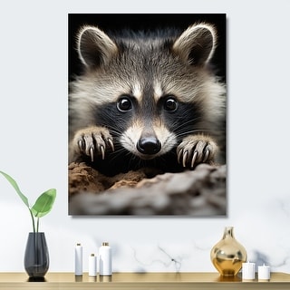 Designart "Animal Raccoon" Animals Raccoon Metal Wall Decor - Bed Bath ...