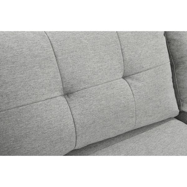Light Gray L-Shaped Sectional Sofa with Storage Chaise and 2 Throw ...
