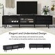 Chic Elegant Design TV Stand with Sliding Fluted Glass Doors, Slanted ...