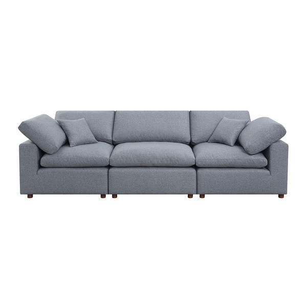 Self-customization Design Grey 3-seater Modular Sofa with Wedge Chair ...