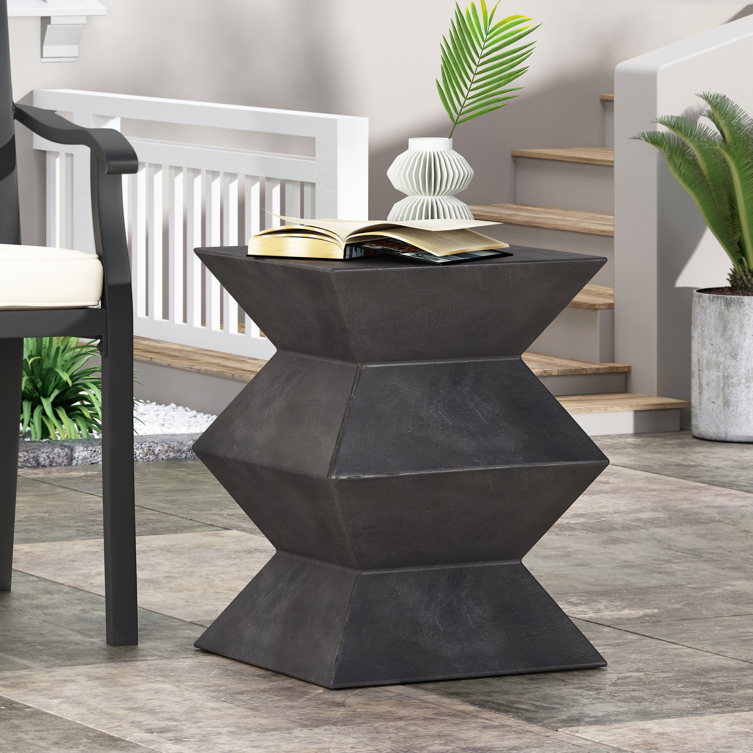 Aragon Outdoor Lightweight Concrete Side Table by Christopher Knight ...