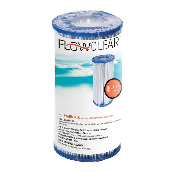 Bestway 58012 Filter Pump Cartridge Replacement 4.2"x8" Type III/A (24 ...