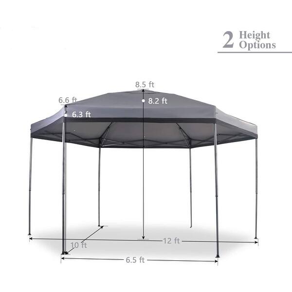 12' x 6.5' Gray Pop-up Outdoor Canopy - Bed Bath & Beyond - 35859694