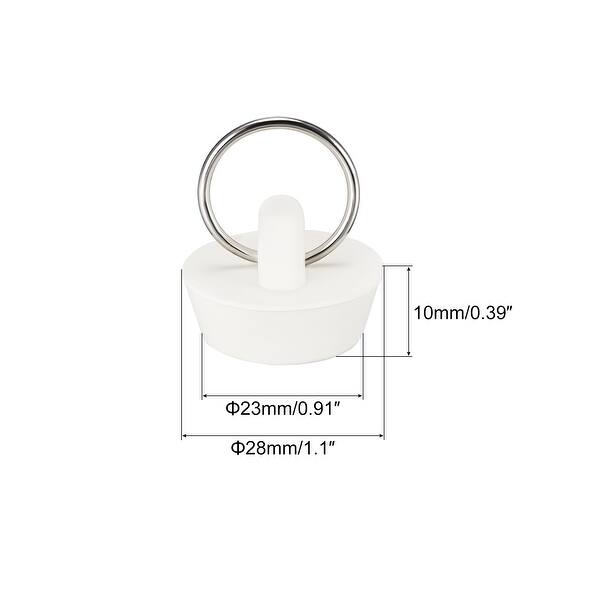 Rubber Sink Plug, White Drain Stopper w Hanging Ring for Bathtub 3pcs ...