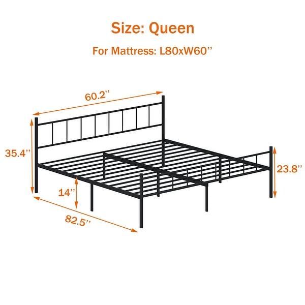 Classic Metal Bed Frame Platform Mattress Foundation with Iron-Art ...