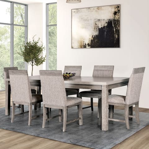Furniture of America Juniper Modern 7-Piece Light Grey Dining Table Set ...