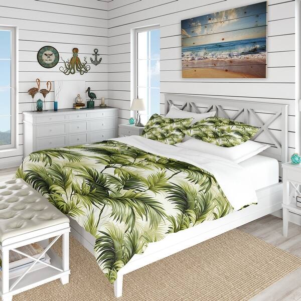 green floral pattern bedding