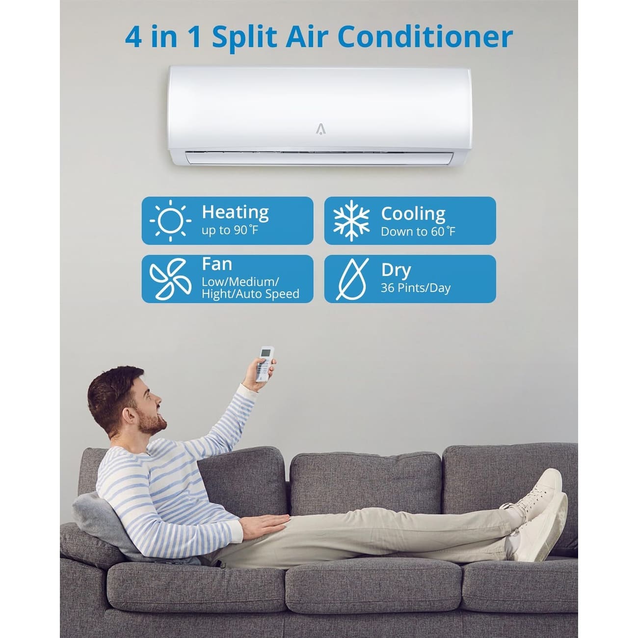 24000 Btu Smart Mini Split Ac Heating System 19 Seer Split Inverter Air