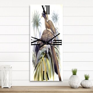 Designart 'Vintage Australian Birds XIV' Traditional Wall Clock Decor ...