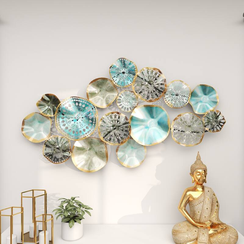 Multi Colored Metal 3D Overlapping Discs Plate Home Wall Decor ...