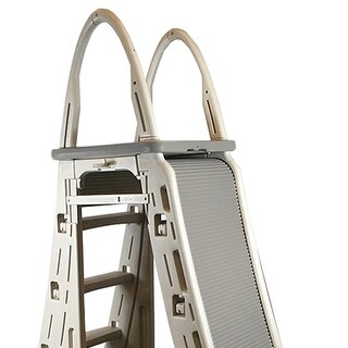Confer Plastics Roll-Guard Adjustable A-Frame Pool Safety Ladder, Warm ...