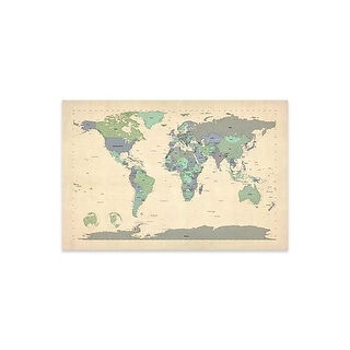 Map of The World VI Print On Acrylic Glass by Michael Tompsett - Bed ...