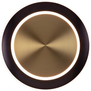 PageOne Lighting Saturn 2.40 pound Antique Brass Black Bronze LED Wall ...