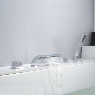 SUMERAIN High Flow Waterfall Double Handle Roman Tub Faucet with ...
