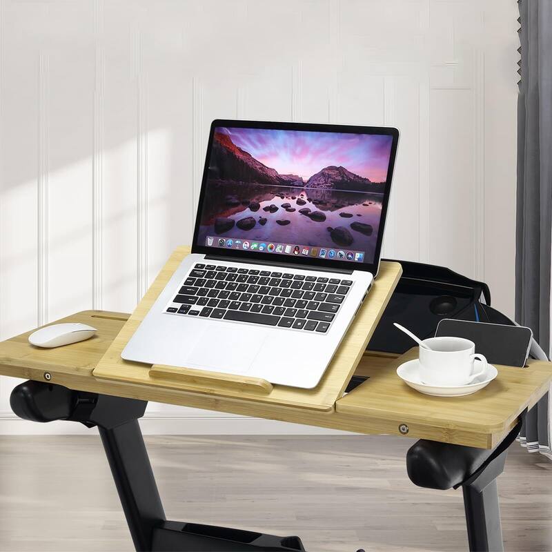 Treadmill Computer Table, Wooden Treadmill Desk Attachment with Seven ...