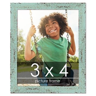 3x4 Shabby Chic / Farmhouse Green Wood Picture Frame - UV Acrylic, Foam ...